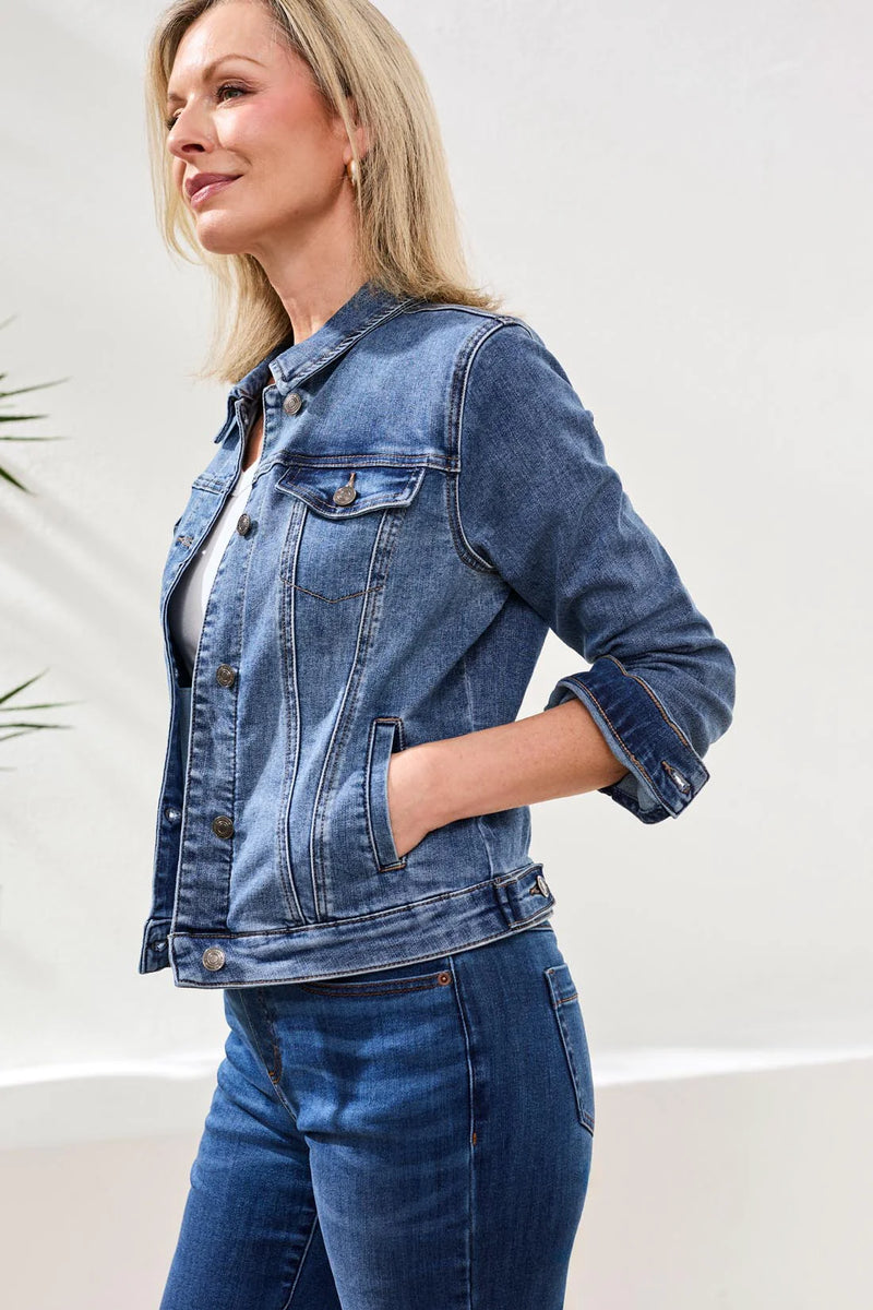Classic Women’s Denim Jacket – Stretch Jean Jacket with Recycled Denim ...