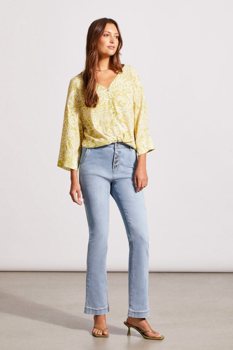 Tribal Brooke High Rise Micro Flare Jeans | Light Wash Stretch Denim ...